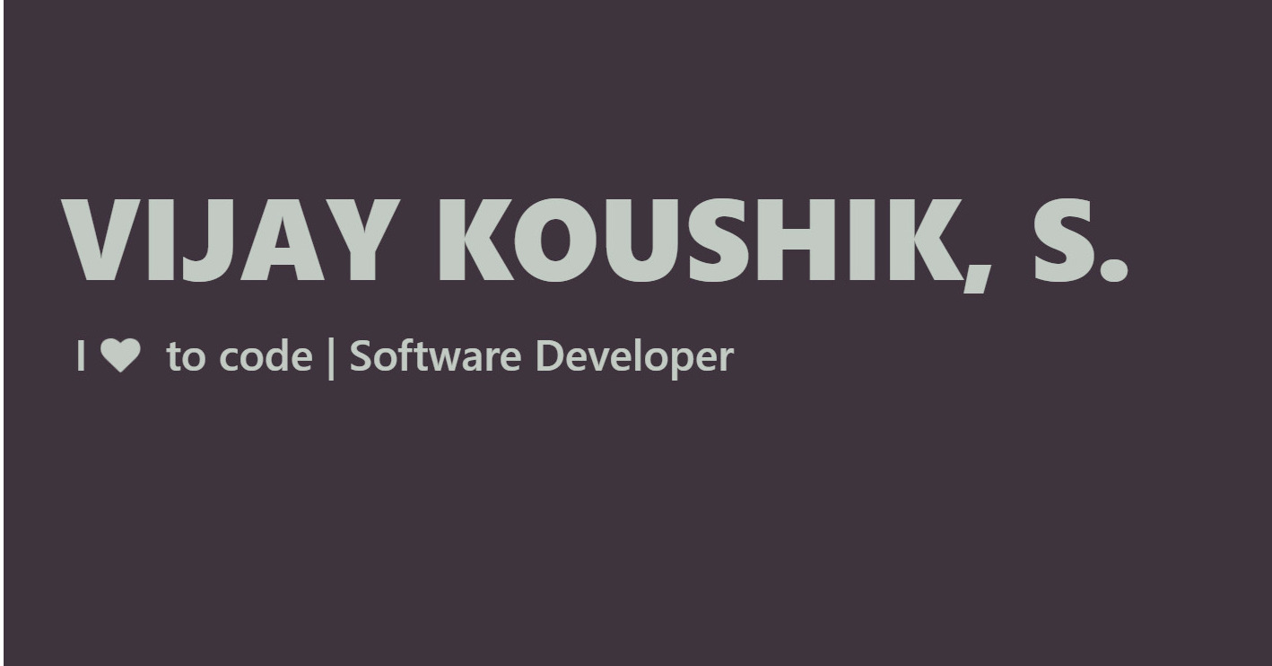 Vijay Koushik Vijay Koushik